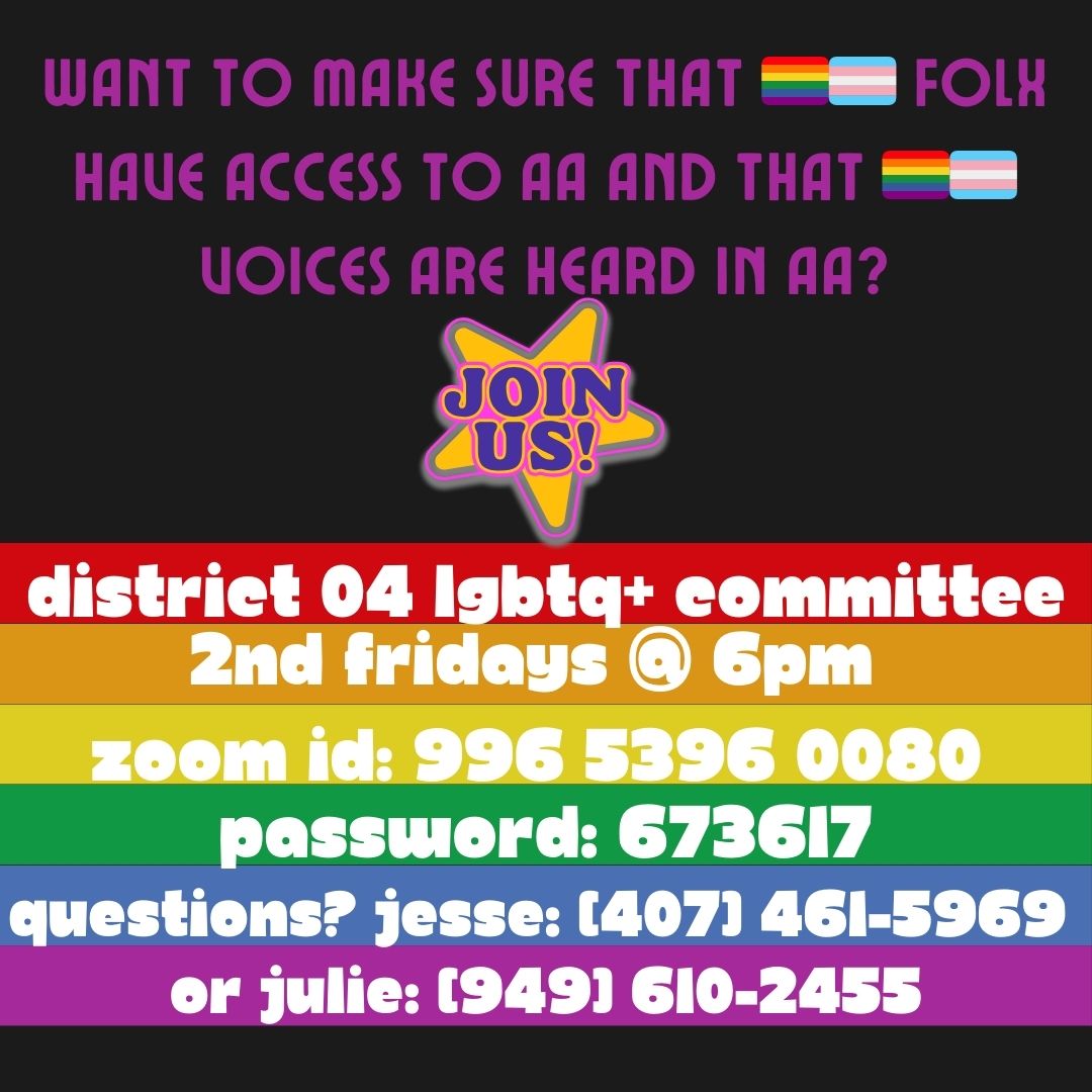 LGBTQ Committee, Panel 74 – Long Beach AA